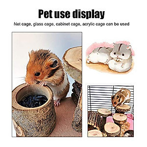 Oreilet Hamster Guinea Pig Toys, Wooden Hamster Climbing Toys Durable Natural Hamster Wooden Square Hamster Chew Toys Set, Gerbils Pets for Small Animals Pets(Apple Wood Column, S, Blue)