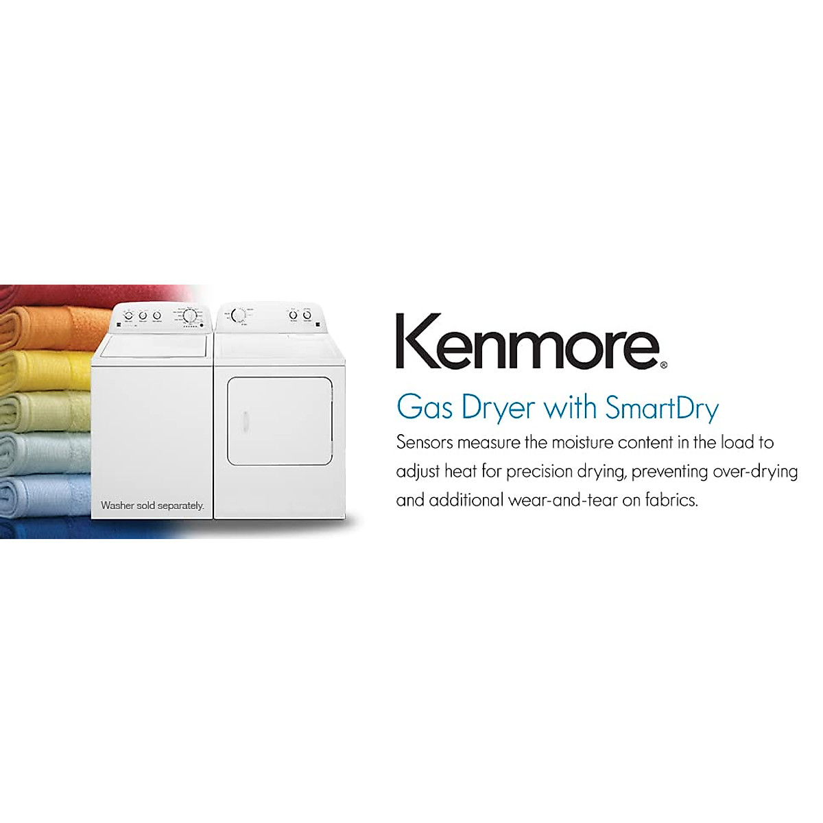 Kenmore 29" Front Load Gas Dryer with Wrinkle Guard and 7.0 Cubic Ft. Total Capacity, White