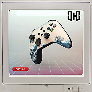 Chines Waves Customised Wireless Controller for Xbox by BCB. Original Xbox Controller Compatible with Xbox One / Series X & S Console. Customized with Water Transfer Printing (Not a Skin)