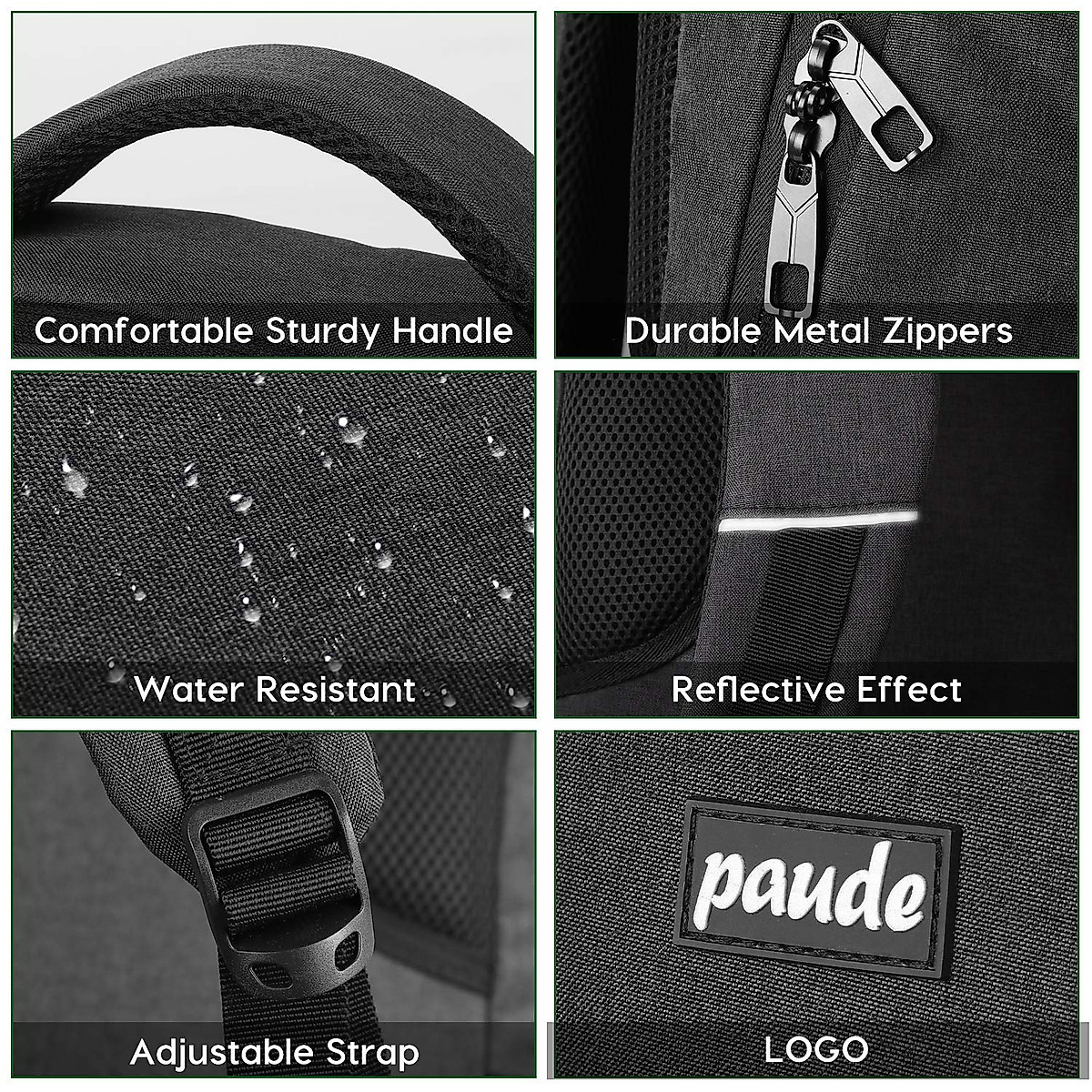 Paude Backpack for Men and Women,School Backpack for Teens,15.6 inch Laptop Backpack with USB Charging port for Business College Travel