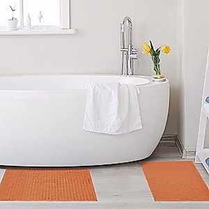 Bath Mats Set 1000 Gram Long-Staple Combed Cotton for Bathroom, 2 Piece, Copper
