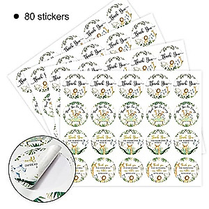 80 Jungle Safari Thank You Stickers, Baby Shower Thank You Stickers, Wild Animals Birthday Party Favor Label Decorations(2 Inch)