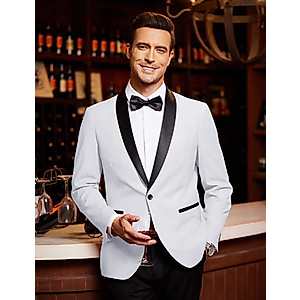 COOFANDY Men's Tuxedo Jacket Wedding Blazer One Button Dress Suit for Dinner Prom Party