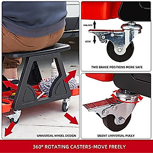 FENG PAI Detailing Seat - Car Heavy Duty Rolling Seat and Rolling Garage Stool, Mechanics Rolling Stool, Creeper Seat for Work Platform