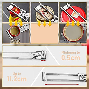 Master Opener Adjustable Jar & Bottle Opener,Jar Opener For Weak Hands,Adjustable Stainless Steel Can Opener,Kitchen Gadgets,Jar Gripper Tight Lid Opener(1PCS)