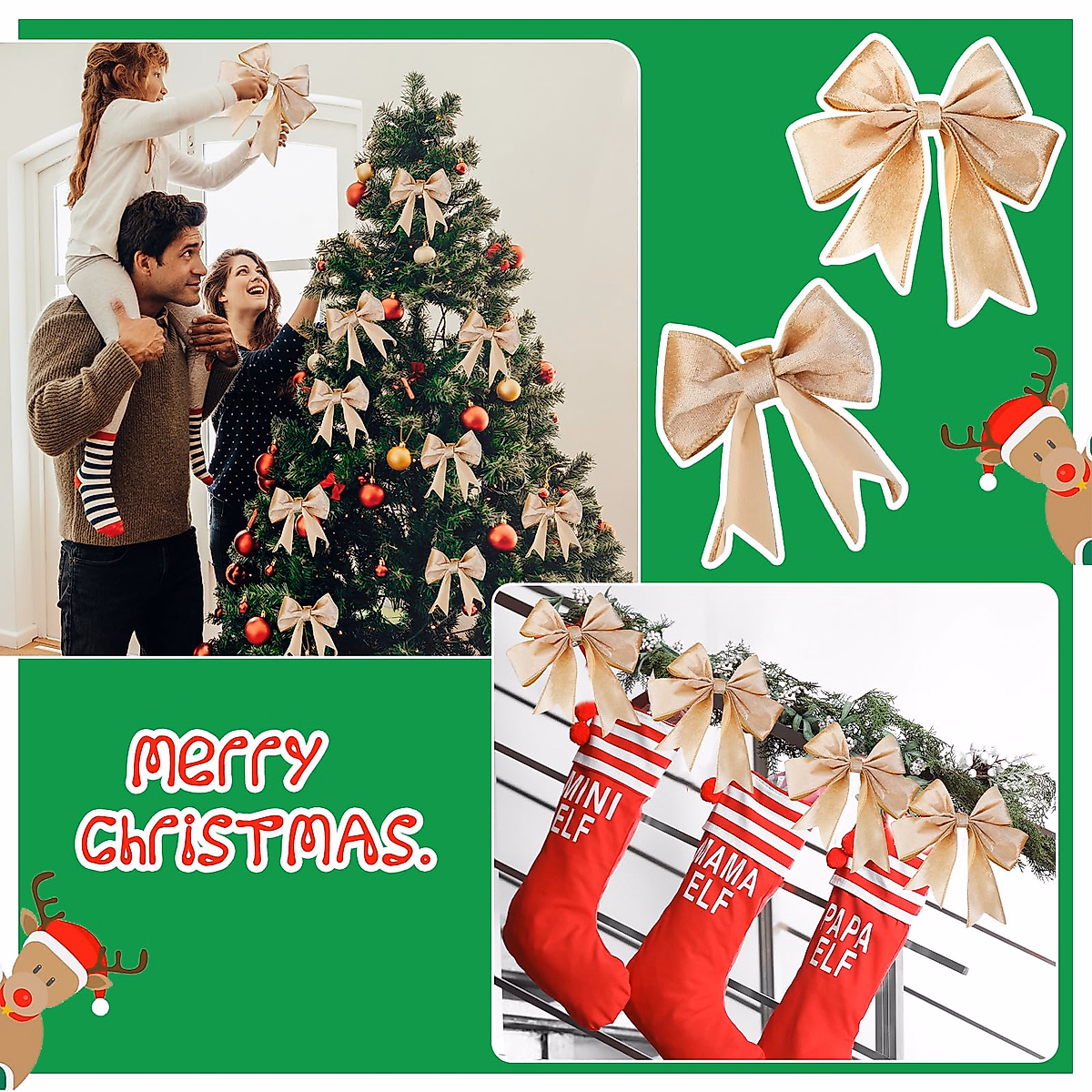 WILLBOND 50 Yards 2.5 Inch Christmas Velvet Wired Ribbon Fabric Decorative Ribbon for DIY Craft Bows Wreath Gift Wrapping Christmas Holiday Wedding Indoor Outdoor(Gold)