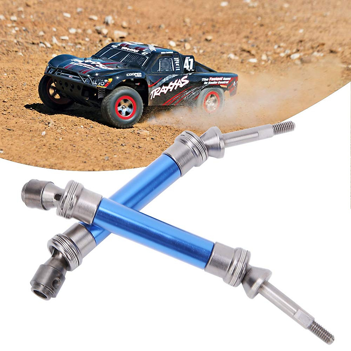 Tbest RC Rear Drive Shaft Set, 1/10 RC Metal CVD Shaft Fit for Slash Car NSV775(Dark Blue) Axles 2Wd 67 C-10 Slash Drag Upgrades Tra2Wd