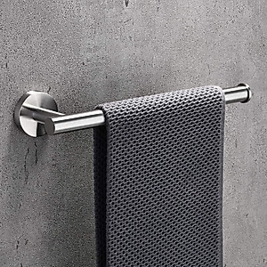 Round Bathroom Accessories Stainless Steel Brushed Toilet Paper Holder Towel Ring Robe Hook Towel Rail Bar Bathroom Hardware,60cm Towel Bar