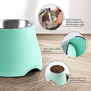 yoken Elevated Dog Bowls, [Prevention of Vertebrae Disease] [Super Non-Slip] Dog Bowl with Stainless Steel Bowl, High Capacity Dog Food Bowls, Colorful Raised Dog Bowls for Medium/Small Size Dogs