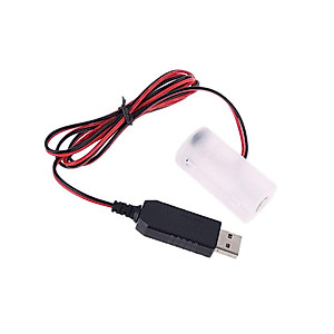 S-YUWEN Battery Eliminator US Plug USB Power Supply Adapter Replace 1-4pcs 1.5V LR14 C Battery Eliminator for Clocks Toys Lamps and More Electronic Devices Replacement C Cell Batteries