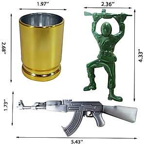 50 Cal Shot Glass,Army Men Bottle Opener,Army Gift for Men in Military,Green Army Bottle Opener,Sergeant Gifts Army,Army Themed Gifts,Shot Accessories Drinking,Cool Shot Glasses for Men