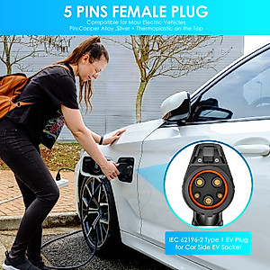 EVJUICION Level 1-2 EV Charger, 110-240V 6-16Amp Adjustable Current Electric Vehicle Charger, 16Ft Cable Universal EV Car Charger NEMA 6-20 Plug with NEMA 5-15 Adapter for J1772 Electric Cars