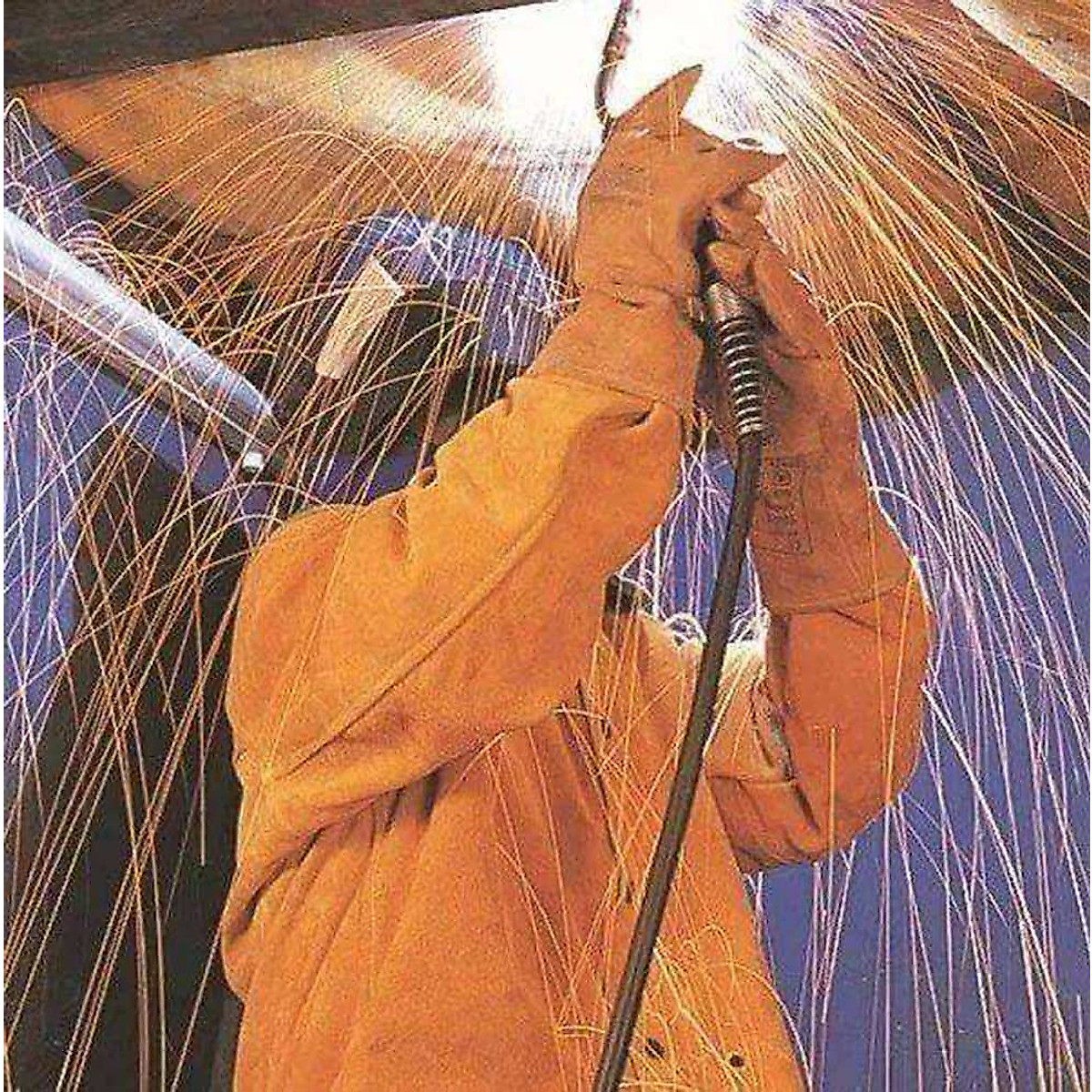 Leather Welding Jacket, Heat & Flame Resistant Jacket, Cowhide Welding Work Shop Jacket Large