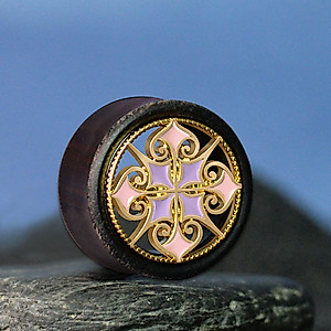 COOEAR Wood Ear Tunnel and Plug Double Flared Guages for Earrings Piercing Stretchers Expander Cool Metal Logo.