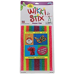 Wikki Stix WKX804BN Neon Colors Pak, 48 Stix Per Pack, 6 Packs