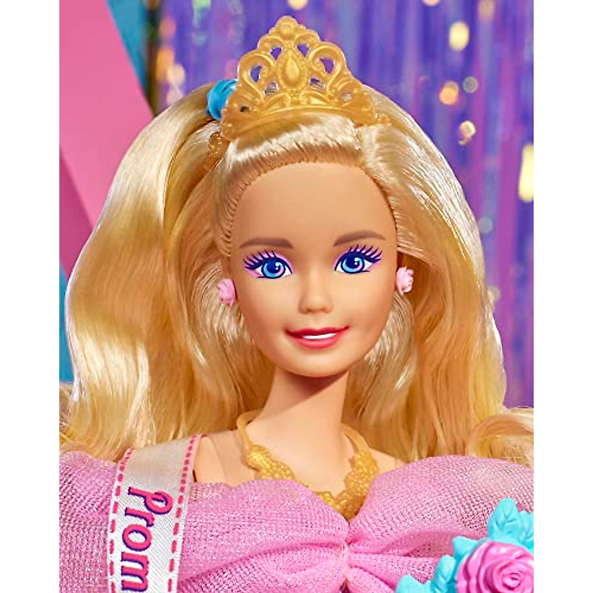 Barbie Rewind Doll & Accessories with Curly Blonde Hair & 1980S-Inspired Prom Queen Outfit, Collectible & Displayable