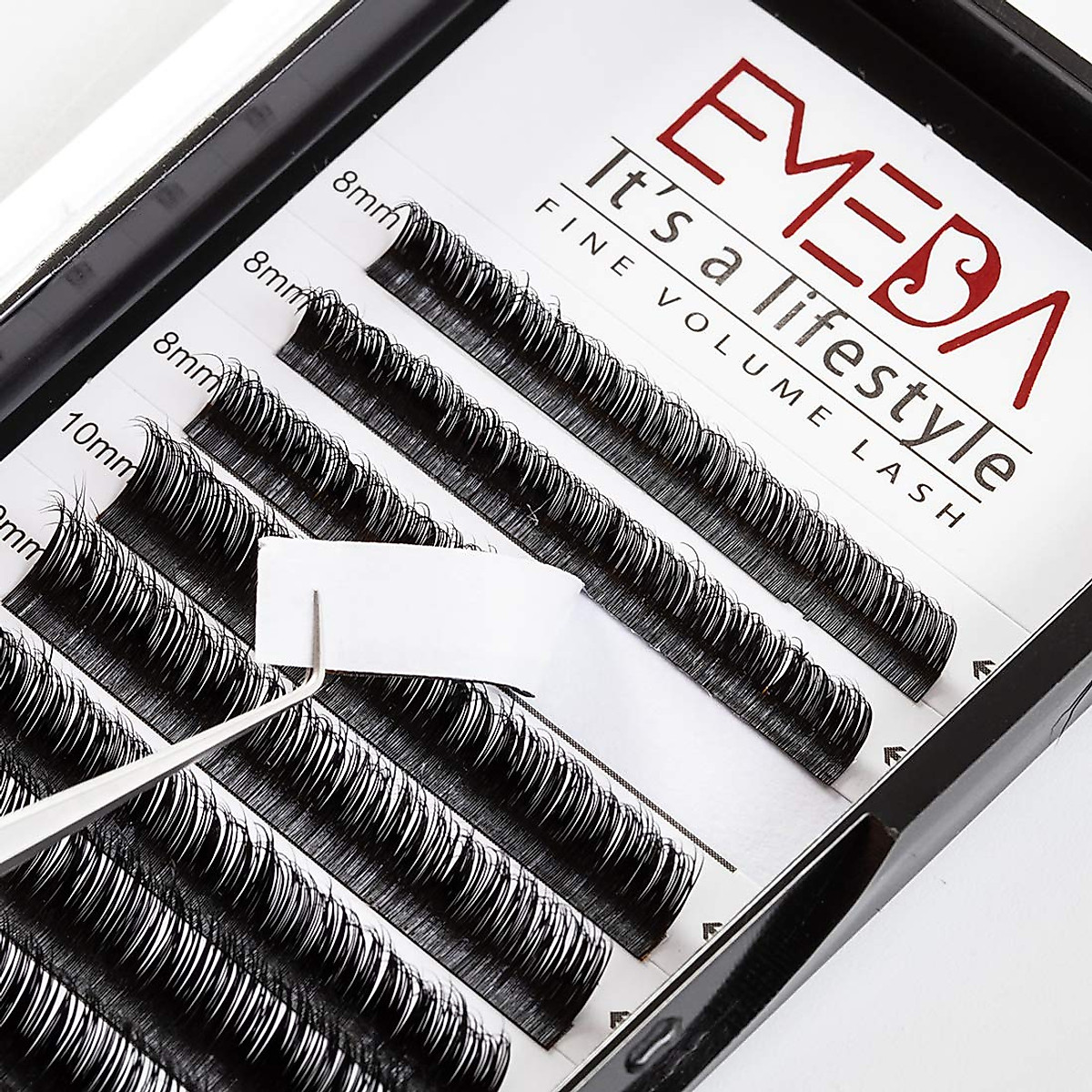 EMEDA Real Mink Eyelash Extensions Mink Lash Extension C Curl Mixed Tray 9-15mm Single Size Tray Soft Siberian Mink Individual Eye Lashes Strips Professional Set (C Curl 9-15mm)