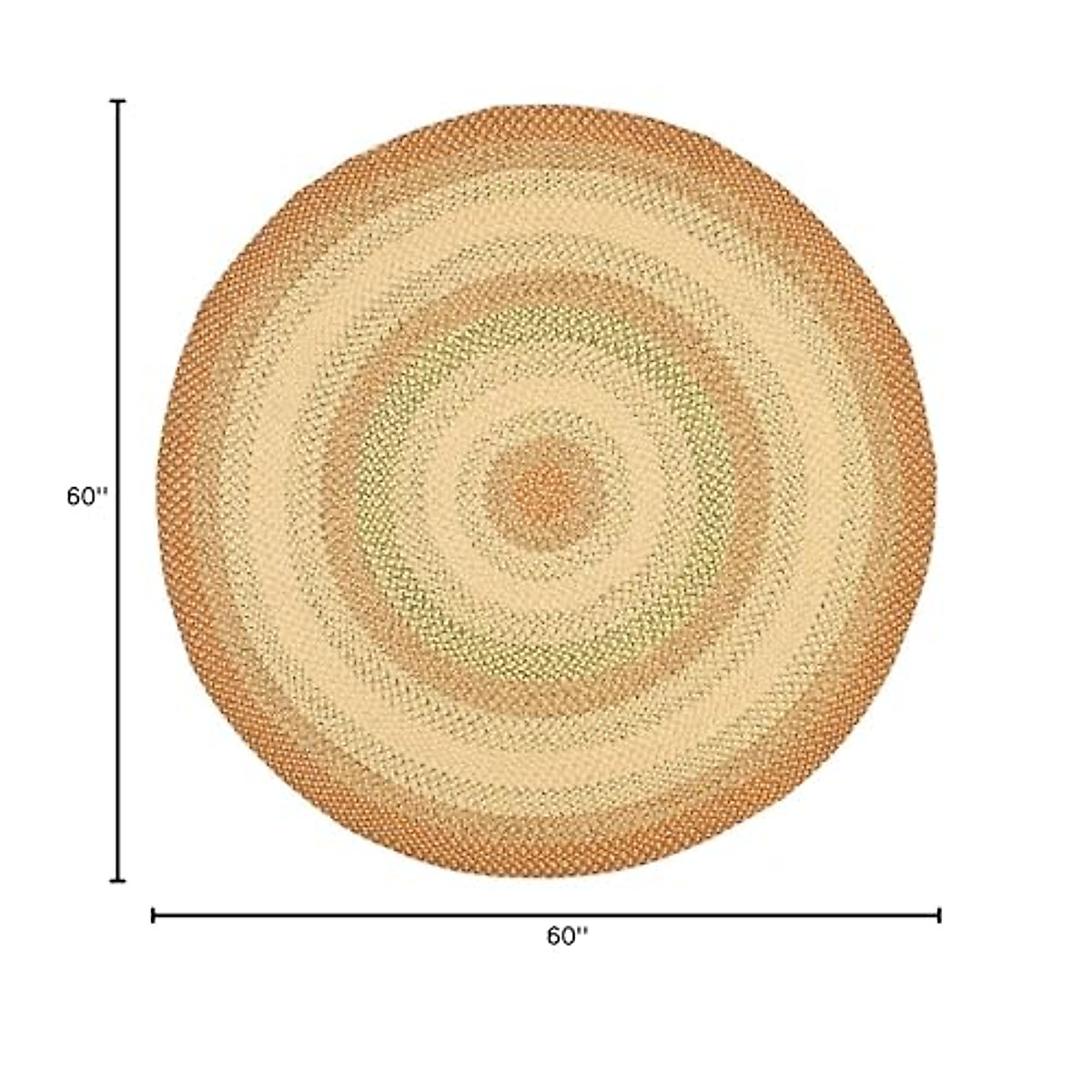 SAFAVIEH Braided Collection 5' Round Rust / Multi BRD303A Handmade Country Cottage Reversible Area Rug