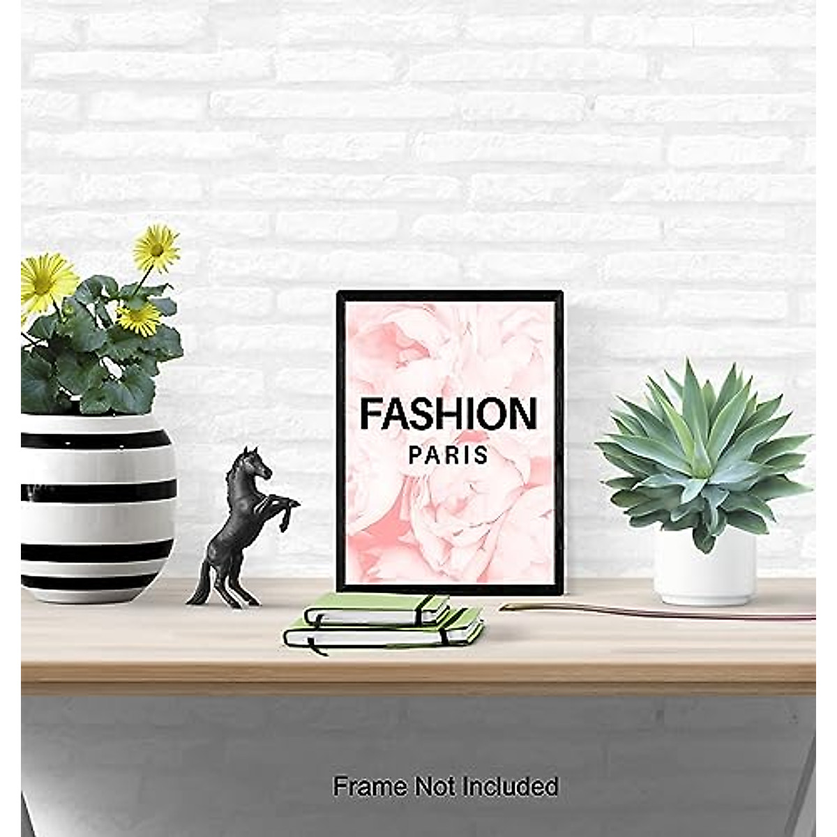Designer Fashion Wall Art & Decor - 8x10 Glam Room Decor - Luxury Living room Home Decor - Designer Wall Art Poster Picture - Pink Bedroom Wall Art - Couture Glamour Wall Art - Luxury Gift for Woman