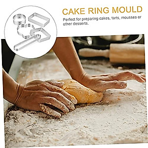 BESTOYARD 5 Pcs pastry mold Rings square cake ring tart baking pan perforated molds round tart ring fruitcakes Pastry Ring dessert molds corn cake perforation 304 stainless steel to rotate