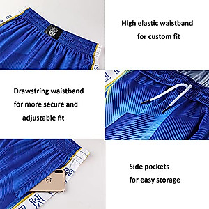 Topeter Men’s Basketball Jersey and Shorts Team Uniform with Pockets Sportswear Uniform Blue 2XL