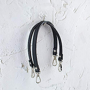 AUEAR, Replacement Handles Bag Purses Straps Black Handbag Strap for Handmade Bag Straw Bag (15.9 Inches, Style B, 2 Pack)