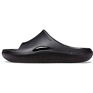 Crocs Unisex Mellow Slides Sandal, Black, 6 US Men