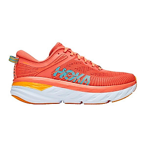 HOKA ONE Women's Bondi 7 Running Shoe, Camellia/Coastal Shade, 9.5