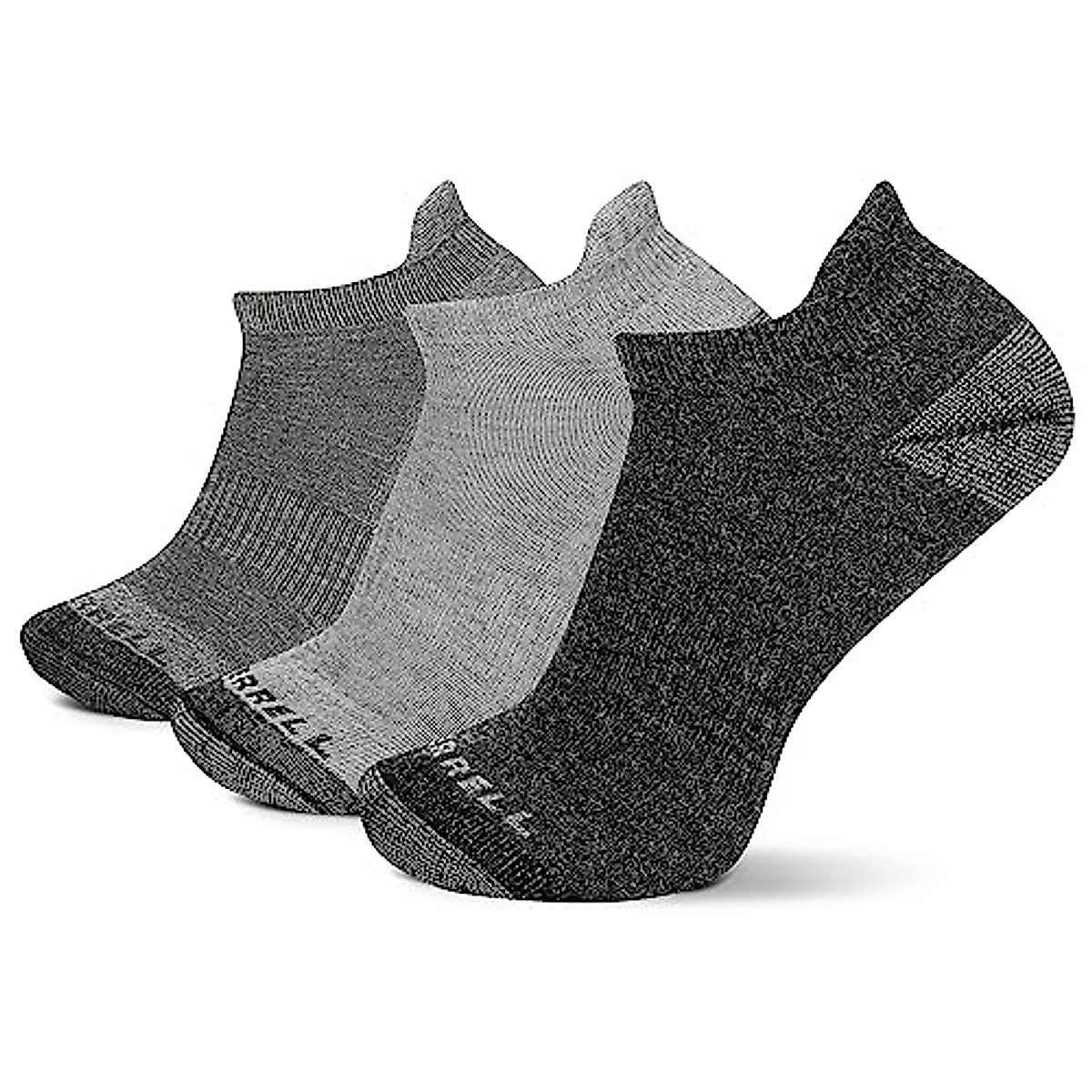 Merrell Adult's Wool Everyday Half Cushion Socks-Unisex 3 Pair Pack-Arch Support Band and Insulated Moisture Wicking, Charcoal Heather, M/L (Men's 9.5-12 /Women's 10-13)