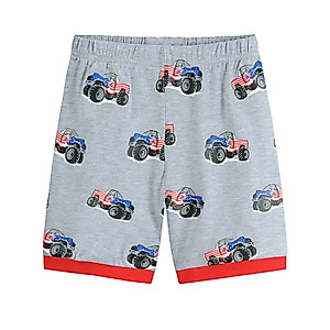 DDSOL Toddler Boys Pajamas Sets Summer Pjs 2 Piece Sleepwear Truck Cotton Kids Short Jammies 5T 6T