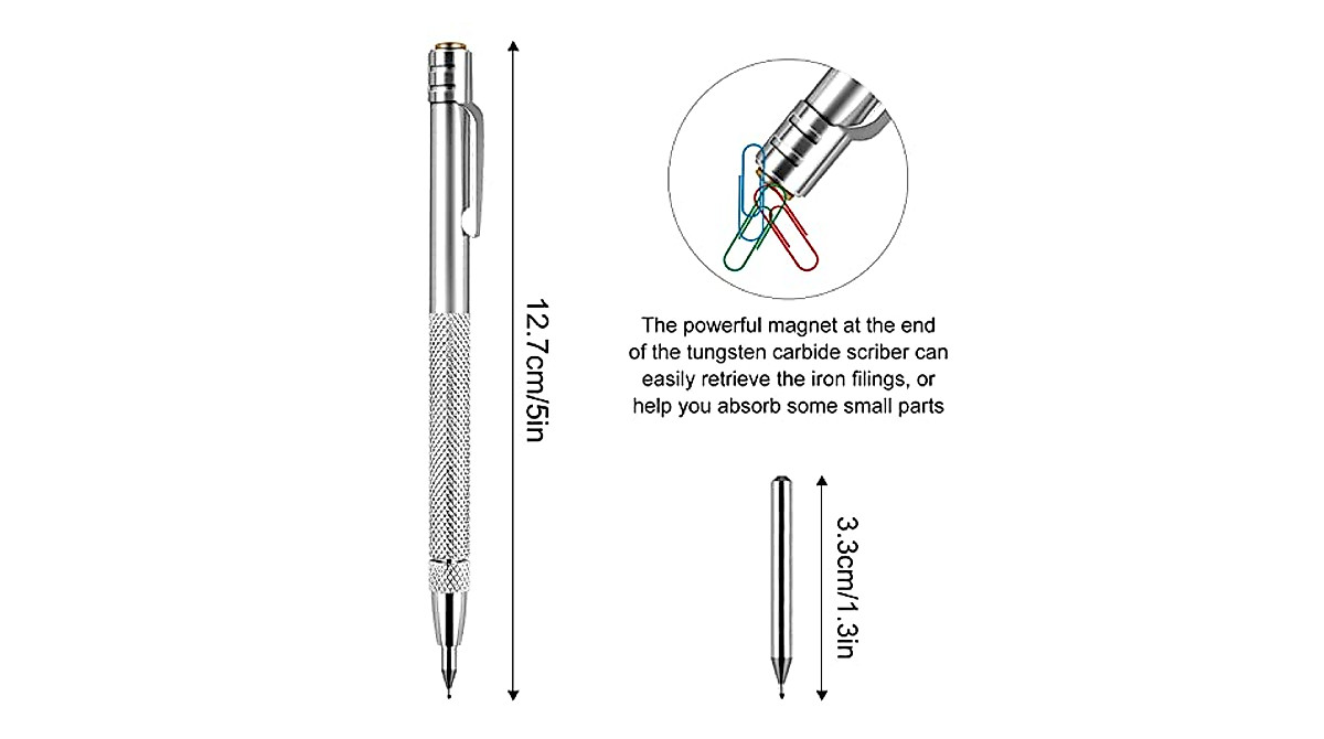 WXJ13 Tungsten Carbide Scriber - 2 Pack with Replacement Tips