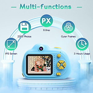 OMZER Kids Camera 1080P Selfie Mini Camera, HD Digital Video Camera for Toddlers, Video Recorder Toys for Kids, Christmas Birthday Gifts for Age 3 4 5 6 7 8 9 10 Year Old Girls Boys with 32G SD Card