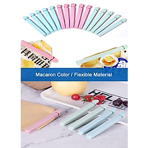 30 Packs Bag Sealing Clips, Snack Bag Plastic Sealing Clip, Resealable & Washable Chip Clips(6.3 in, 4.7 in)