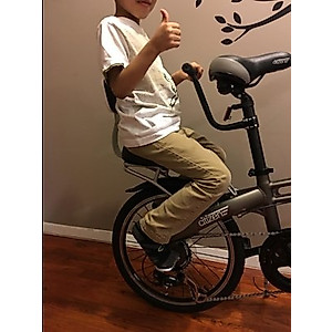 ZHOUWHJJ Bicycle Rear Seat Cushion Armrest Footrest Set, Kid Child Carrier Bicycle Baby Seat, Including Cushion and Backrest, Armrest Handrail, Footrests, Bell, Black