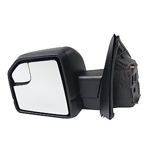 Kool-Vue Mirror Compatible with 2015-2020 Ford F-150 Driver Side Manual Folding, Textured Black, Blind Spot Glass, Manual Glass