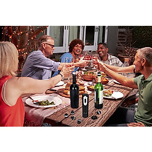 MetroTesco Electric Wine Preserver Vacuum Pump, Auto Wine Stopper Vacuum, Wine Saver Pump with 6 Wine Bottle Stoppers + 1 Foil Cutter, Gift Sets for Wine Lovers Keep Wine Fresh