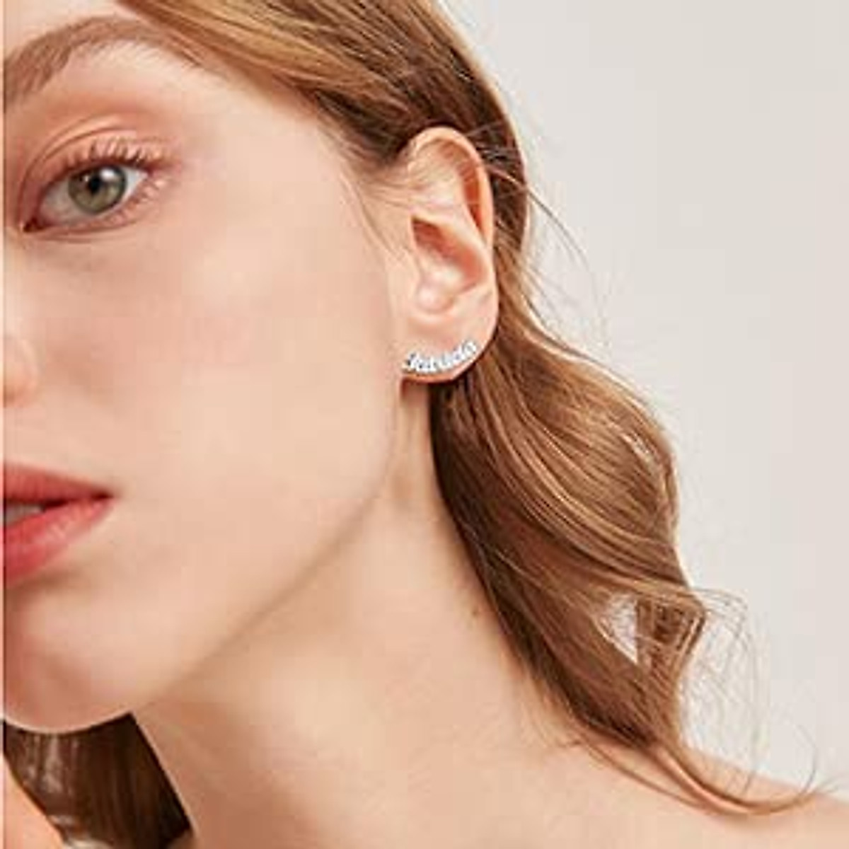 Personalized Name Earrings for Women Custom Made Stainless Steel Nameplated Stud Earrings Engraved Jewelry Gifts