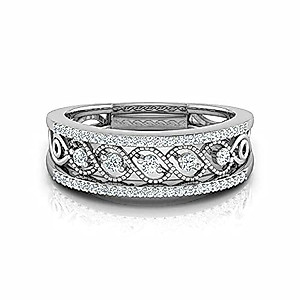 3.5ct Round Cut Diamond Milgrain Vintage Wedding Ring Band 14k White Gold Plated (8)