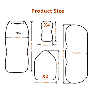 Sojoy Car Seat Covers Full Set Universal Fit Four Seasons Car Seat Towel Protector Easy to Use with Non-slip Bottom (Brown and Tan)