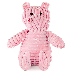 Giftable World Dog, Safari and Bug Pet Plush Toy with Squeaker (Rhino, Hippo, Elephant)