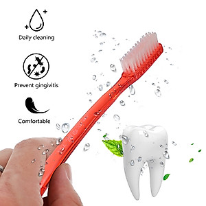 HEALLILY Hard Bristles Toothbrush Durable Practical Cleaning Toothbrush for Daily Use 12pcs