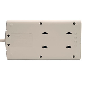 Tripp Lite 8 Outlet Surge Protector Power Strip, 8ft Cord Right Angle Plug, LIFETIME INSURANCE & $75K INSURANCE (TLP808) light gray