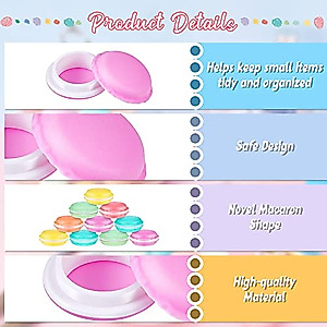 54 Pcs Mini Macaron Case Macaron Shape Storage Box Colorful Small Pill Case Mini Jewelry Travel Case Cute Pill Container Candy Jewelry Organizer, Align The Grooves Before Closing The Box Tightly