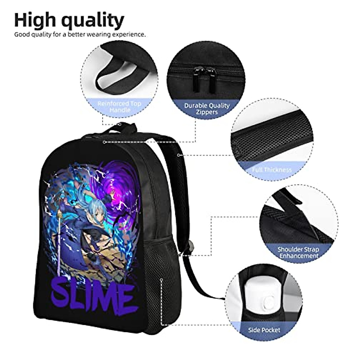 Anime That Time I Got Reincarnated As A Slime Backpack Lightweight Backpacks Unisex Rucksack Fashion Casual Travel Bag