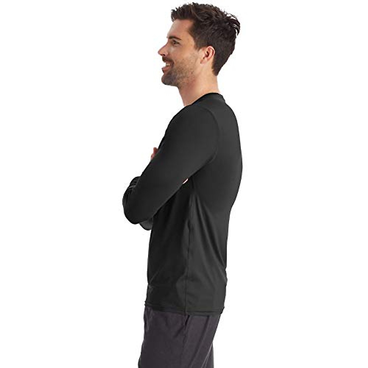 C9 Champion mens Long Sleeve Tech Tee T Shirt, Ebony, Medium US