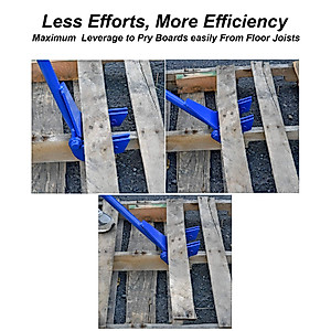 HOME-X Heavy-Duty Pallet Buster with Rotating Head, 45-Inch Powder-Coated Steel with Rubber Handle, No Assembly Required, 45" L x 6" W x 1 ¼ " H, Blue