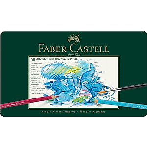 Faber Castell Albrecht 117560 Dura Watercolor Pencils, 60 Colors, Can