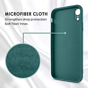 SouliGo iPhone XR Case, Phone Case iPhone XR, Slim Silicone Protective Kickstand Ring Holder Soft Rubber Hybrid Hard Bumper Shockproof Protection Non-Slip with Car Mount Girls Women Cover, Dark Green