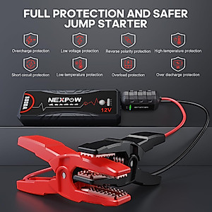 NEXPOW Car Jump Starter,Car Battery Jump Starter Pack 5000A Peak Q12 for All Gas and Up to10.0L Diesel Engine 12V Auto Battery Booster,Jumper Cables,Portable Lithium Jump Box with LED Light/USB QC3.0