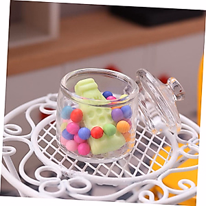 HOOTNEE 2 Pcs Miniature Jar Clear Jars Terrarium Tools Home Goods Home Decor Apothecary Jars Mini Tiny Clear Glass Jars Bottles Doll House Ornaments Mini Glass Jar Adornments Bell Shaped